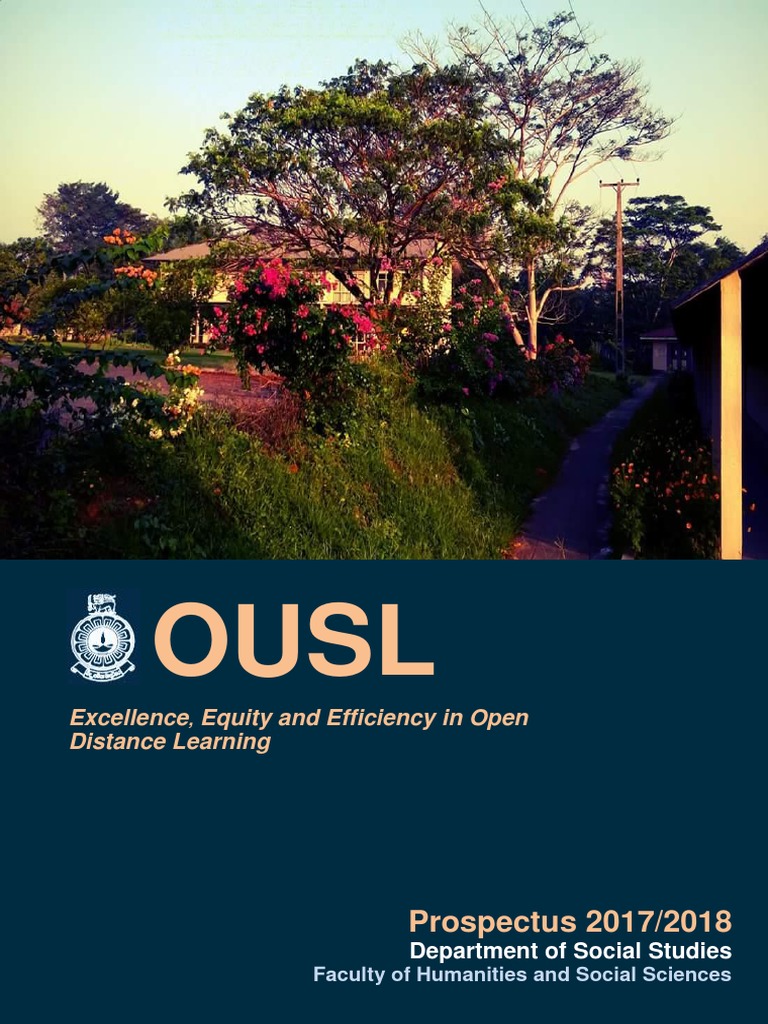 OUSL Prospectus 2017/2018 Highlights Programmes and Courses in Social ...