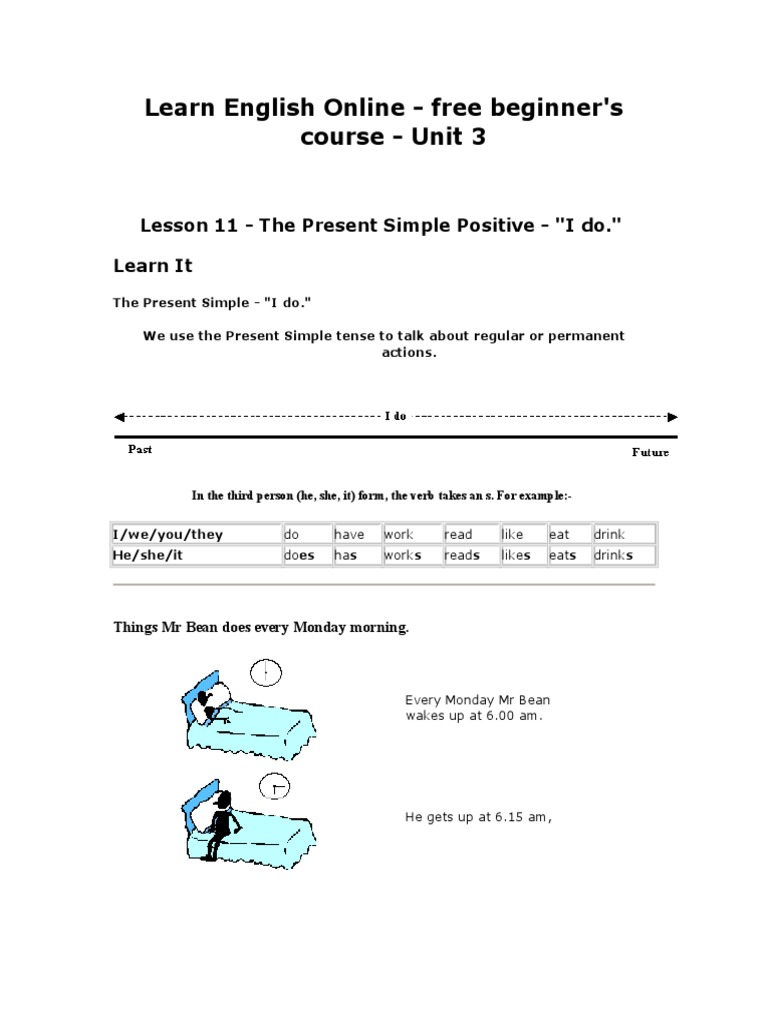 Present Simple Positive Tense Guide | PDF | Language Arts & Discipline