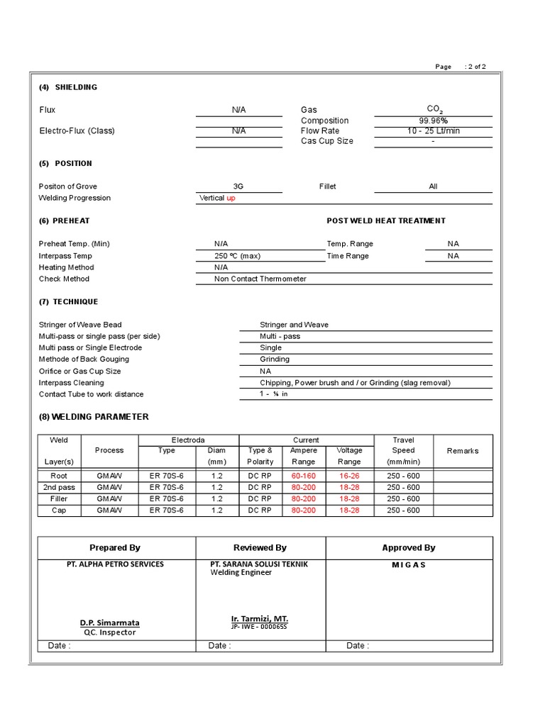 Wps Aws d1.1 Ss400 to Ss400 Gmaw-rev | Welding | Metals