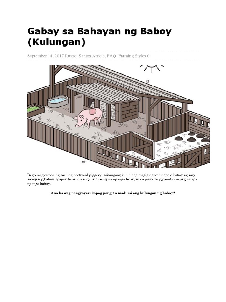 Gabay Sa Bahayan NG Baboy | PDF
