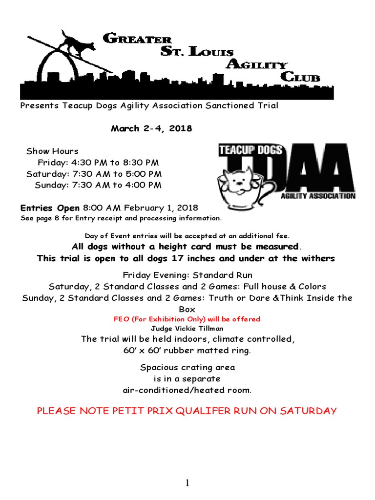 GSLAC TDAA Trial March2018 Final | PDF | Dogs | Subspecies Of Canis Lupus