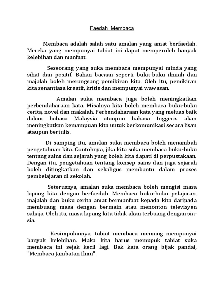 Faedah Membaca | PDF
