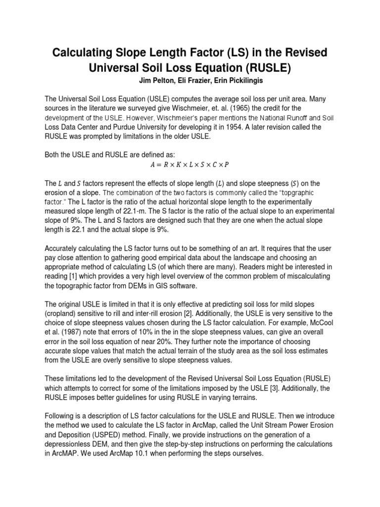 Calculating LS Factor in RUSLE | PDF | Slope | Erosion