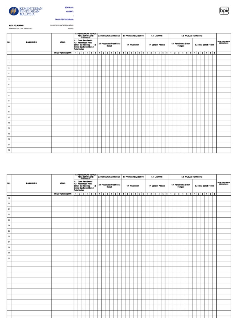 Borang Transit PBS RBT Form 1 | PDF