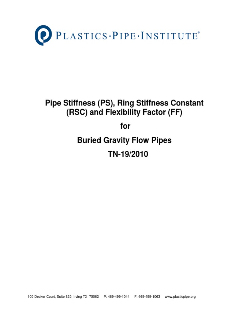 Pipe Stiffness for Buried Gravity Pipes | PDF | Stiffness | Pipe (Fluid ...