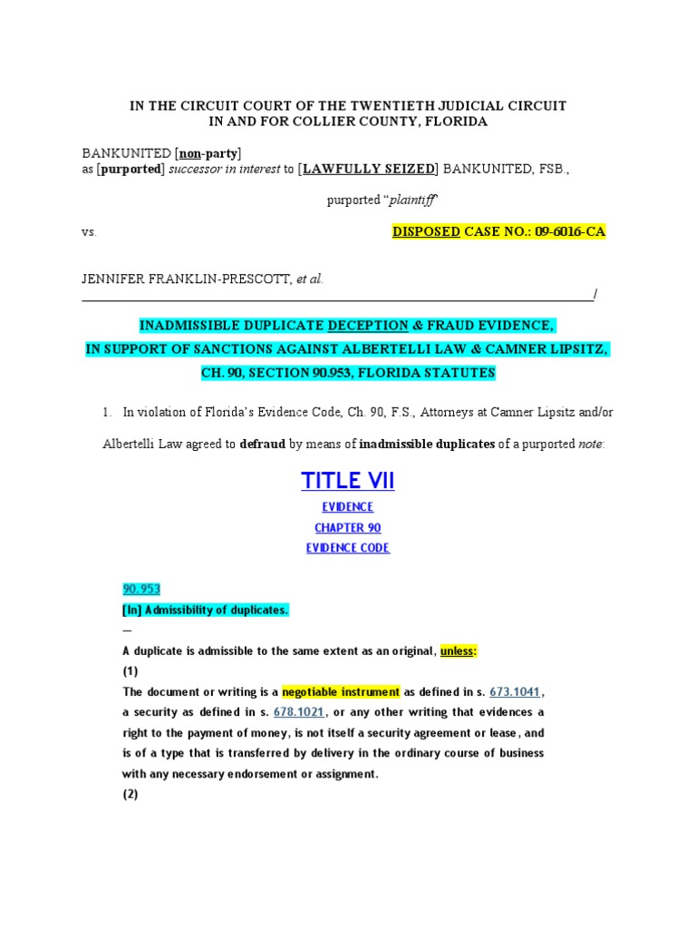 Inadmissible Duplicate Deception & Fraud Evidence | PDF | Witness ...