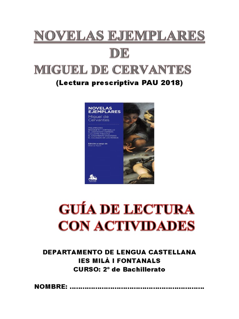 Guía de Lectura: Novelas Ejemplares | PDF | Juegos y actividades ...