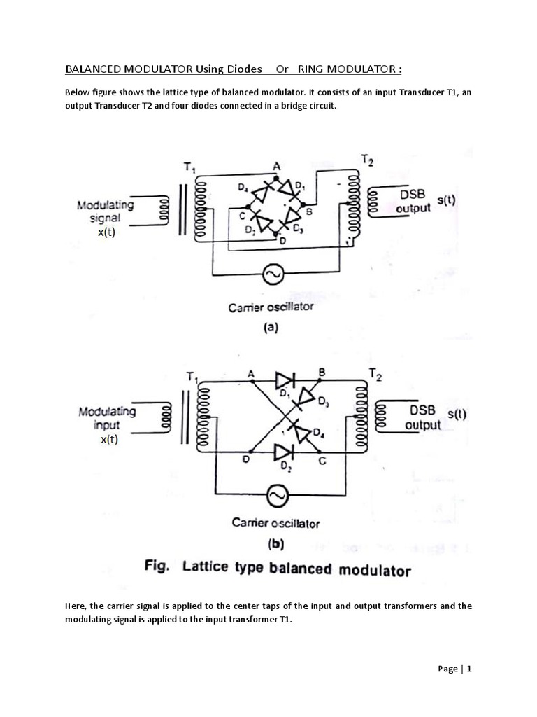 Balanced Modulator | PDF | Diode | P–N Junction