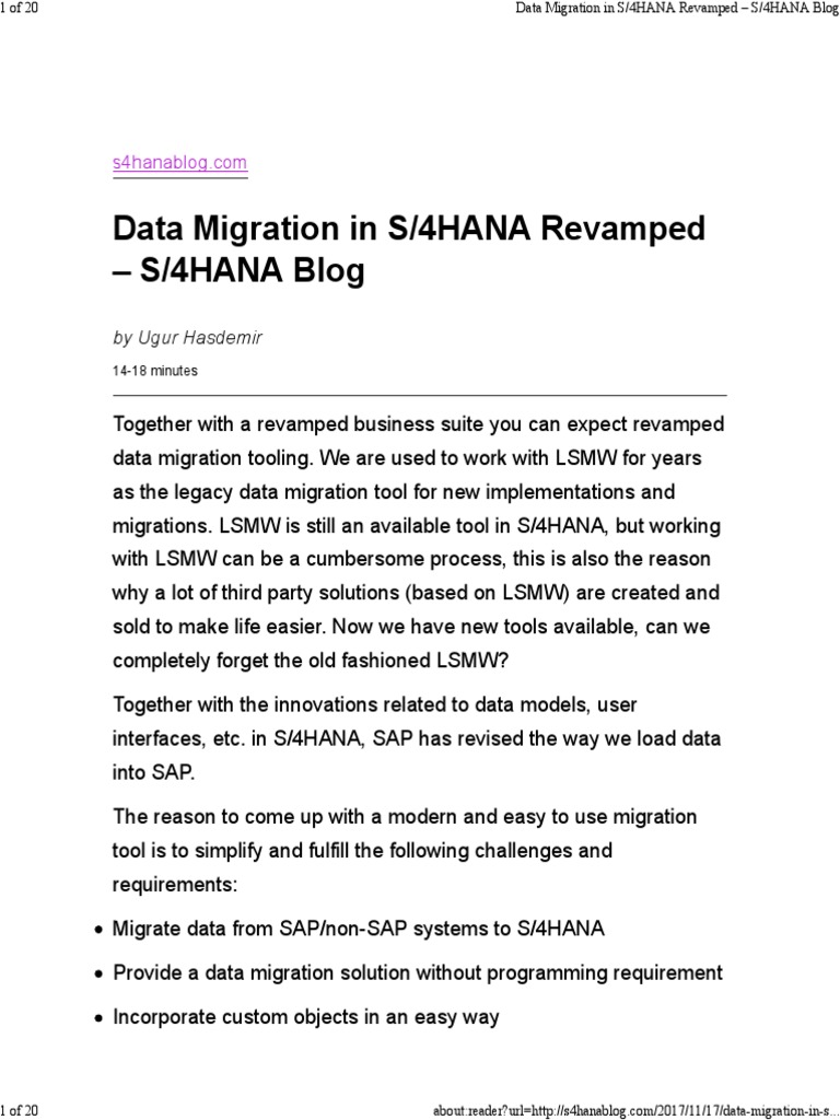 Data Migration in S4HANA by Ugur Hasdemir | PDF | Sap Se | Microsoft Excel