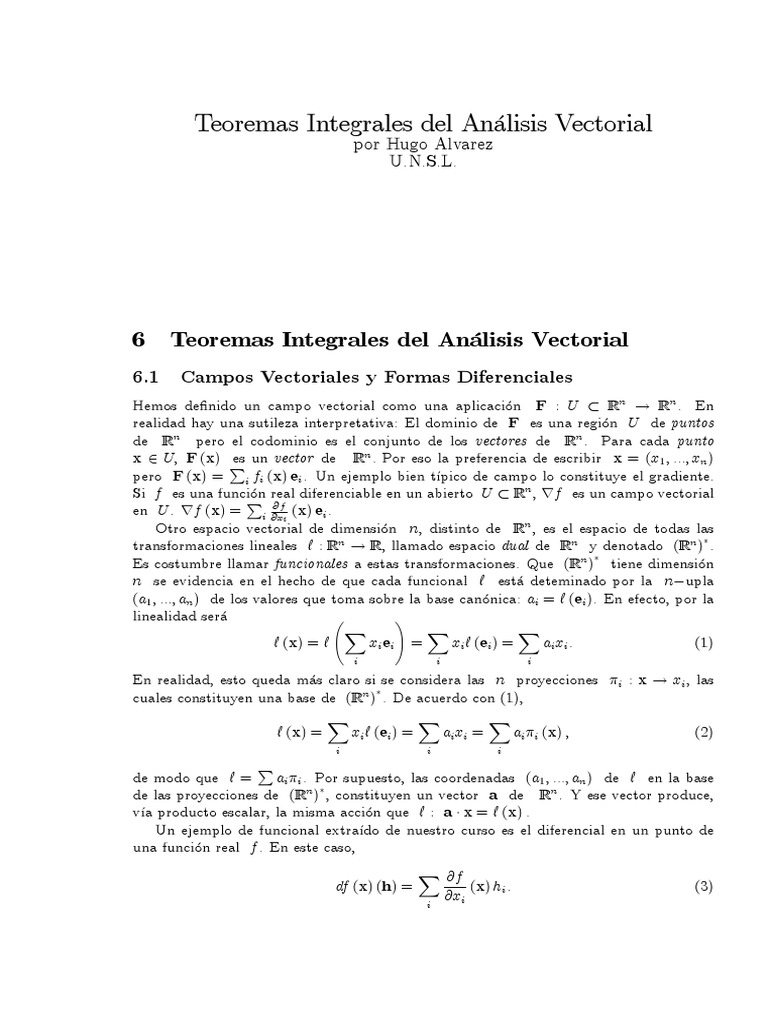 Teoremas Integrales | PDF | Integral | Vector Euclidiano