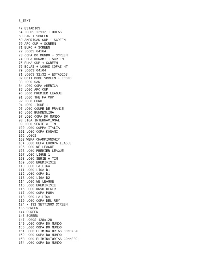 S - Text Pes 2014 Afs Map | PDF | Sports Leagues | Association Football ...
