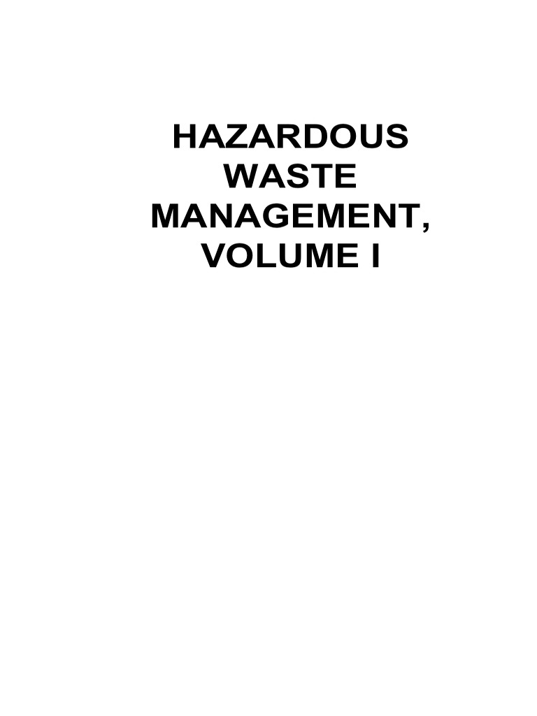 Hazardous Waste Management, Vol 1 | PDF | Superfund | Resource ...