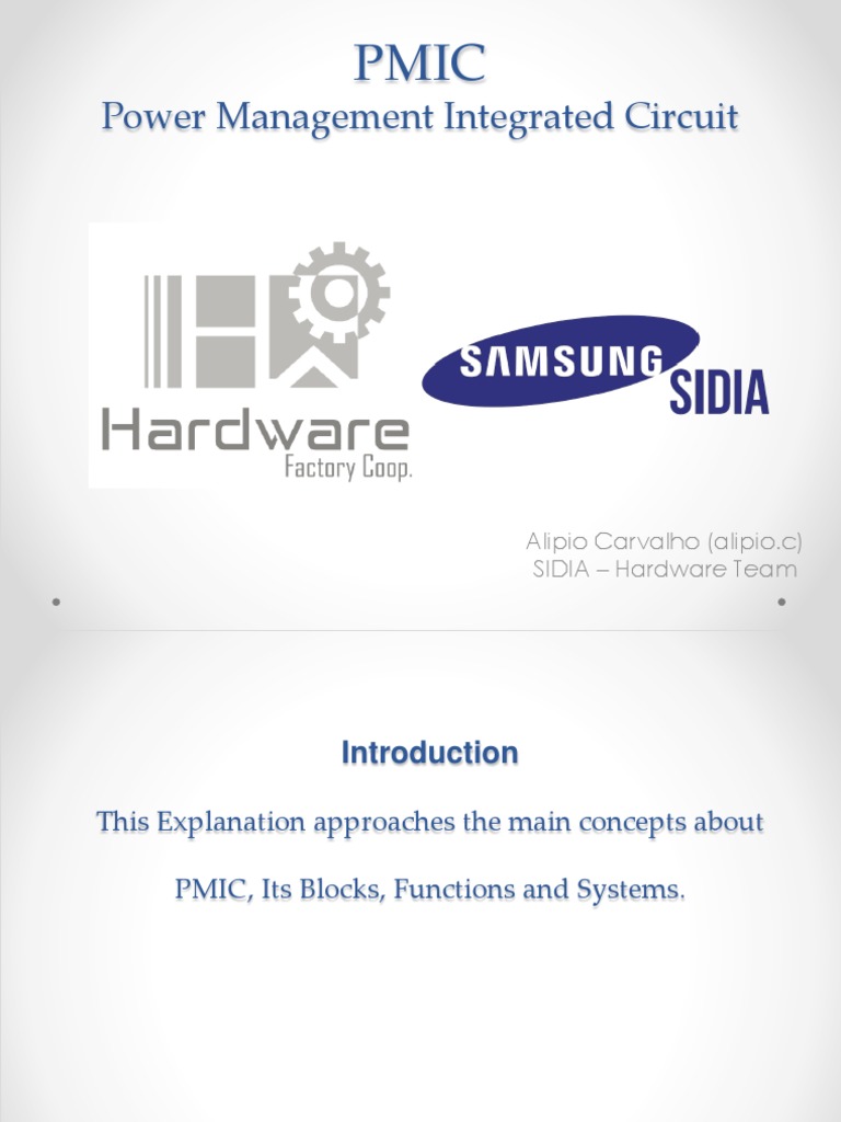 PMIC Presentation | PDF | Energy Harvesting | Battery Charger