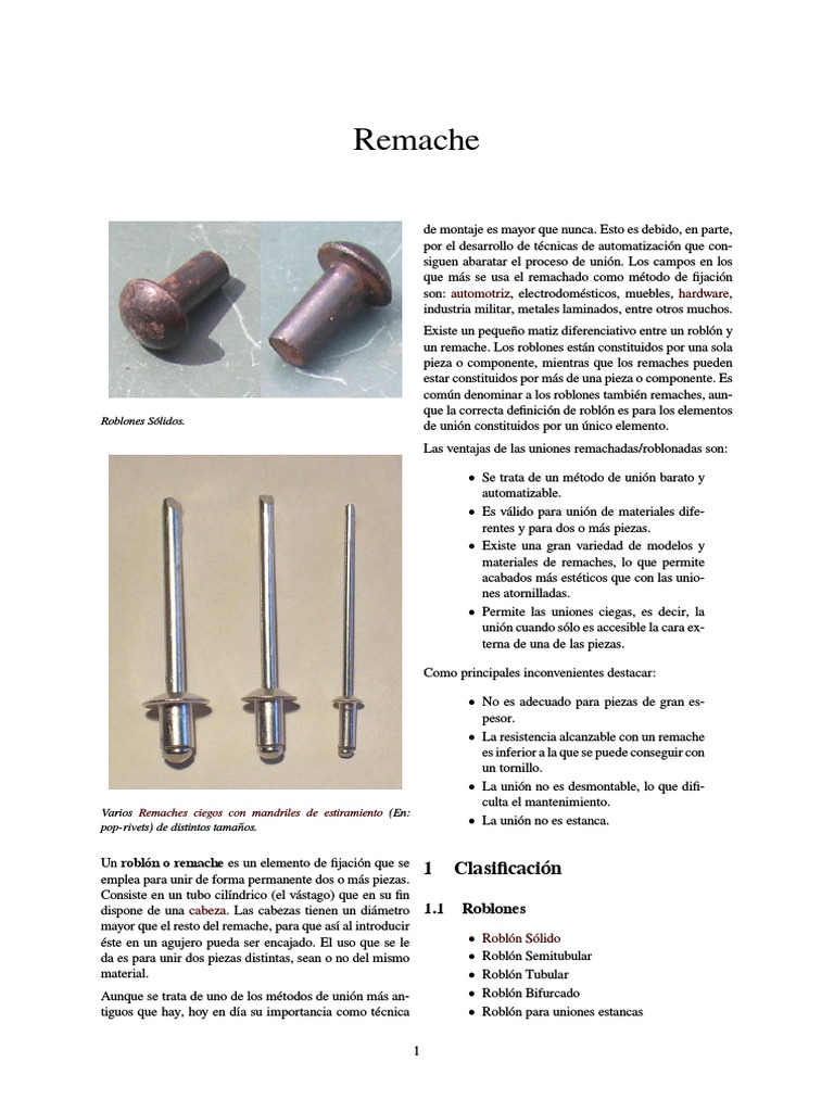 REMACHE.pdf | Remache | Nociones (Costura)