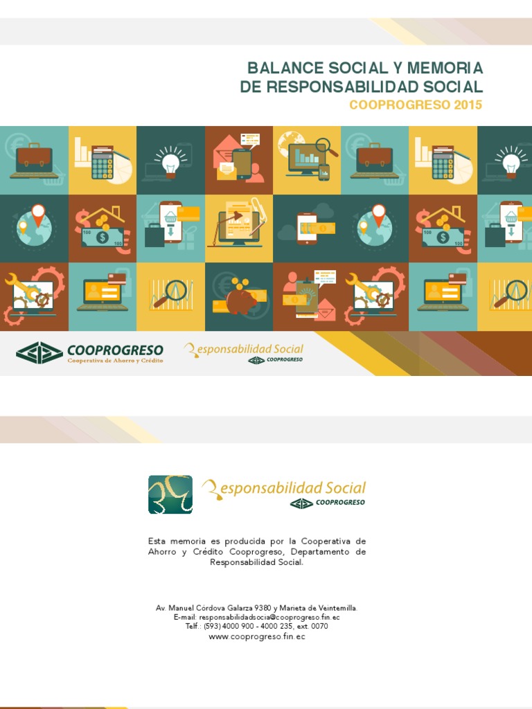 Balance Social y Memoria de Sostenibilidad Cooprogreso 2015 | PDF | Responsabilidad social ...