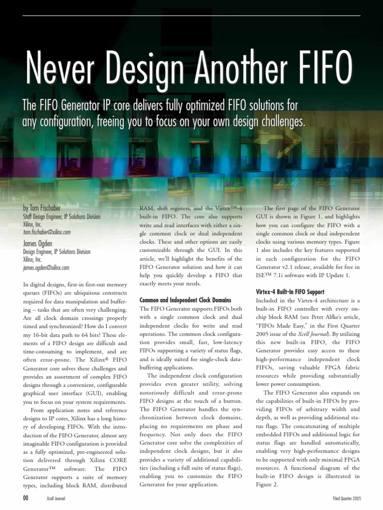 Never Design Another FIFO | PDF | Field Programmable Gate Array | Computer Engineering