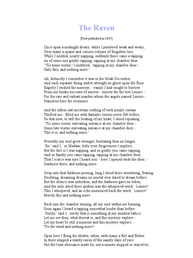 Poe's Raven | PDF | The Raven