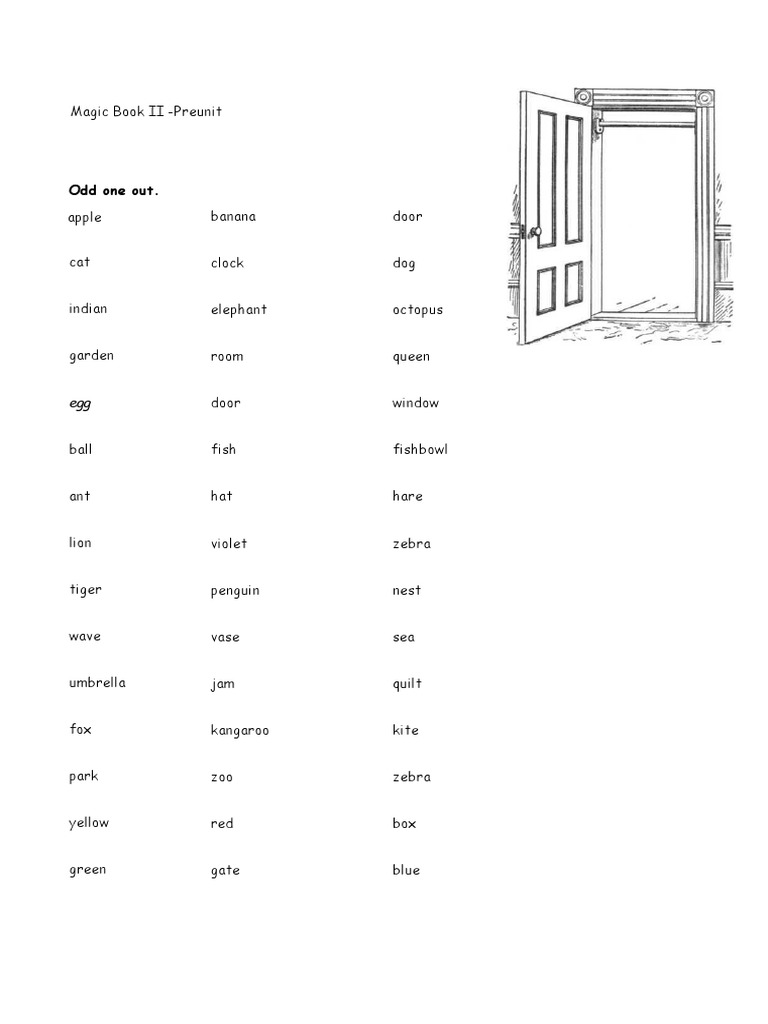 Magic Book II Preunit Activities | PDF