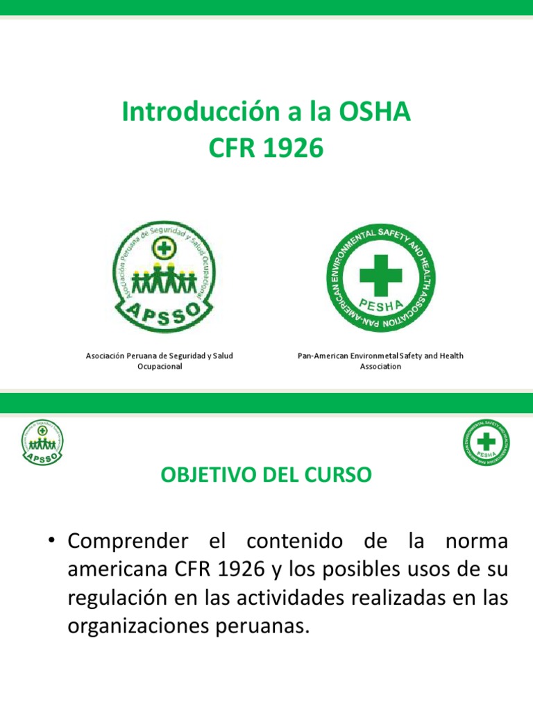 Introducción OSHA CFR 1926