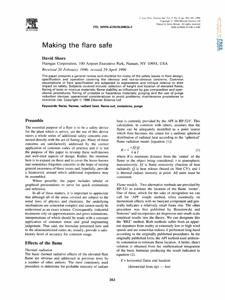 Flare Safe PDF | PDF | Heat | Gases