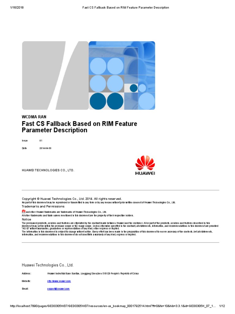 Fast CS Fallback Based On RIM Feature Parameter Description | PDF | Lte ...