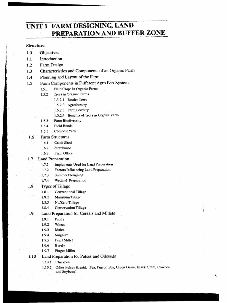 Unit 1 Farm Designing Land Preparation and Buffer Zone: Structure | PDF ...