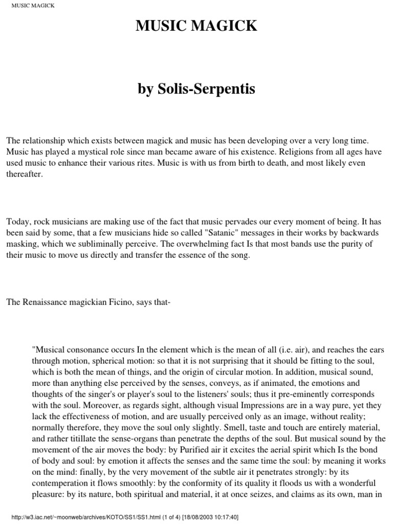 (Ebook - Wicca, Magick, Occult) - MUSIC MAGICK | PDF | Magic ...