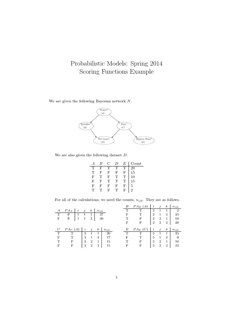 Scoring Functions Hand Out Pdf Scientific Modeling Scientific