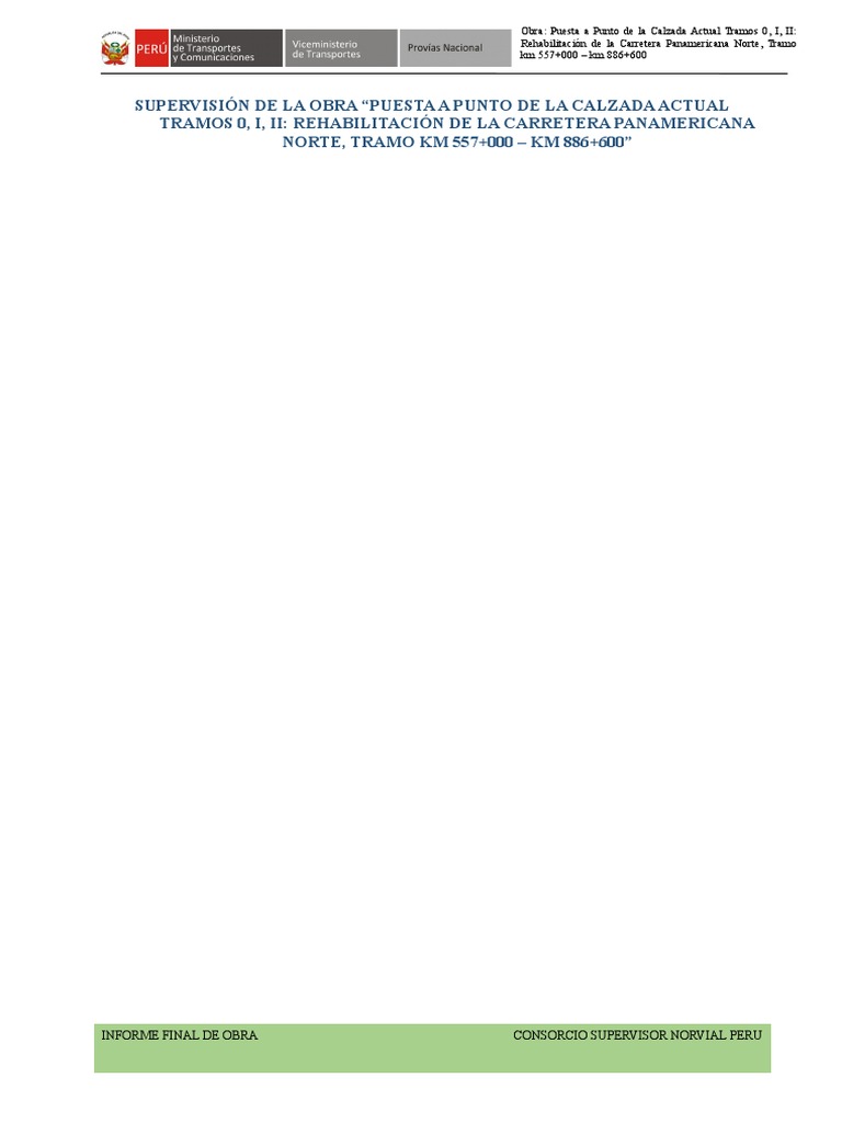 Informe Final de Obra 24.06.2016 | PDF | El nivel del mar | La carretera