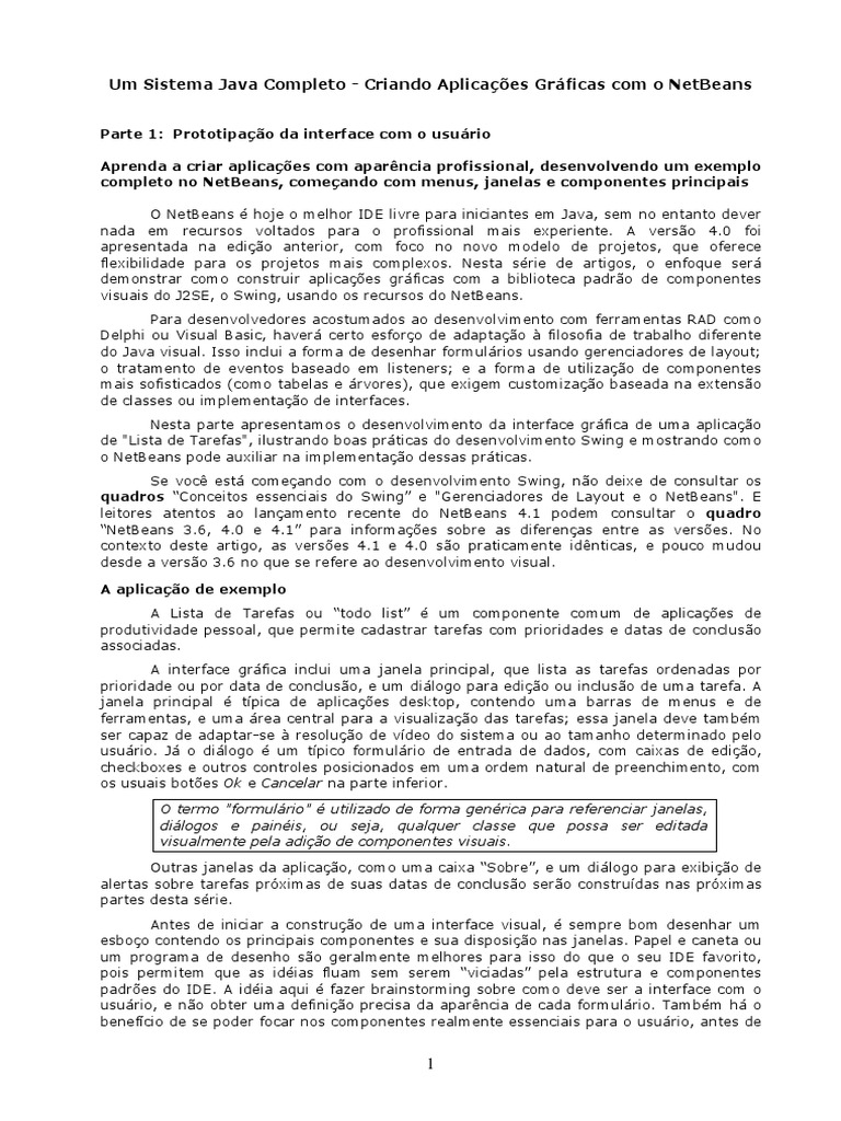 Sistema Java Completo Criando Aplicacoes Graficas Com o NetBeans PDF | PDF | NetBeans ...