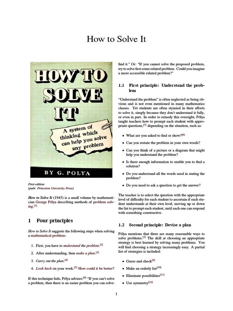 How To Solve It | PDF | Cognition | Cognitive Science