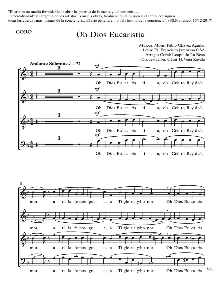 Oh Dios Eucaristia - CORO | PDF | Composiciones Musicales | Ocio