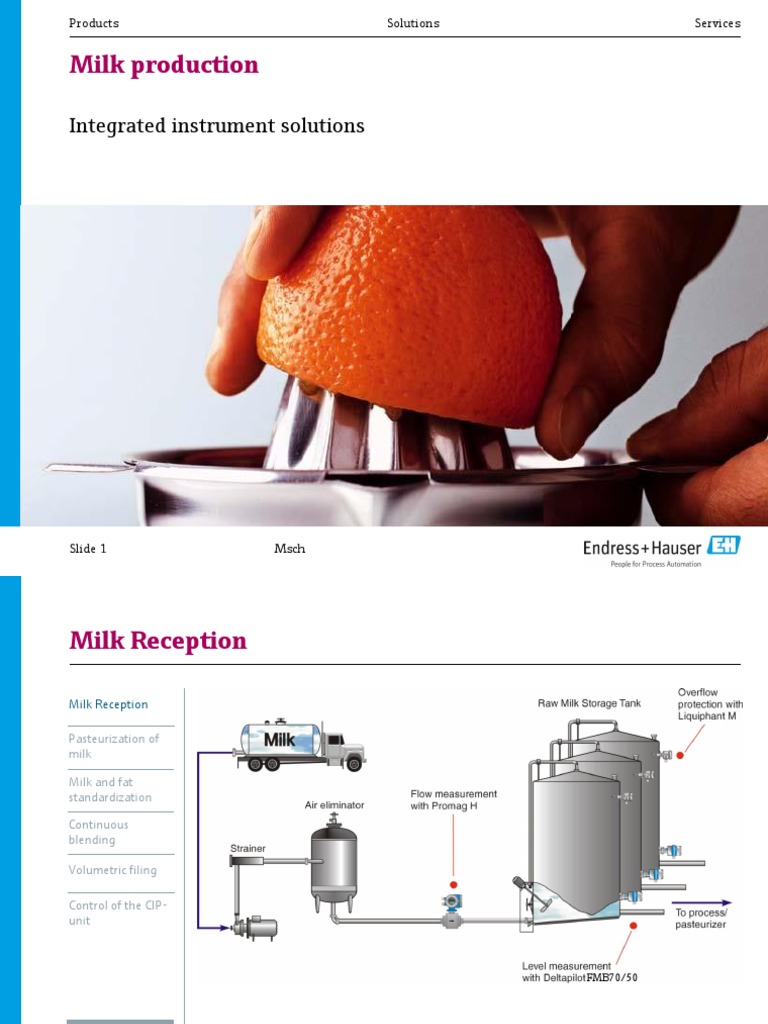 Milk Production: Integrated Instrument Solutions | PDF | Wellness