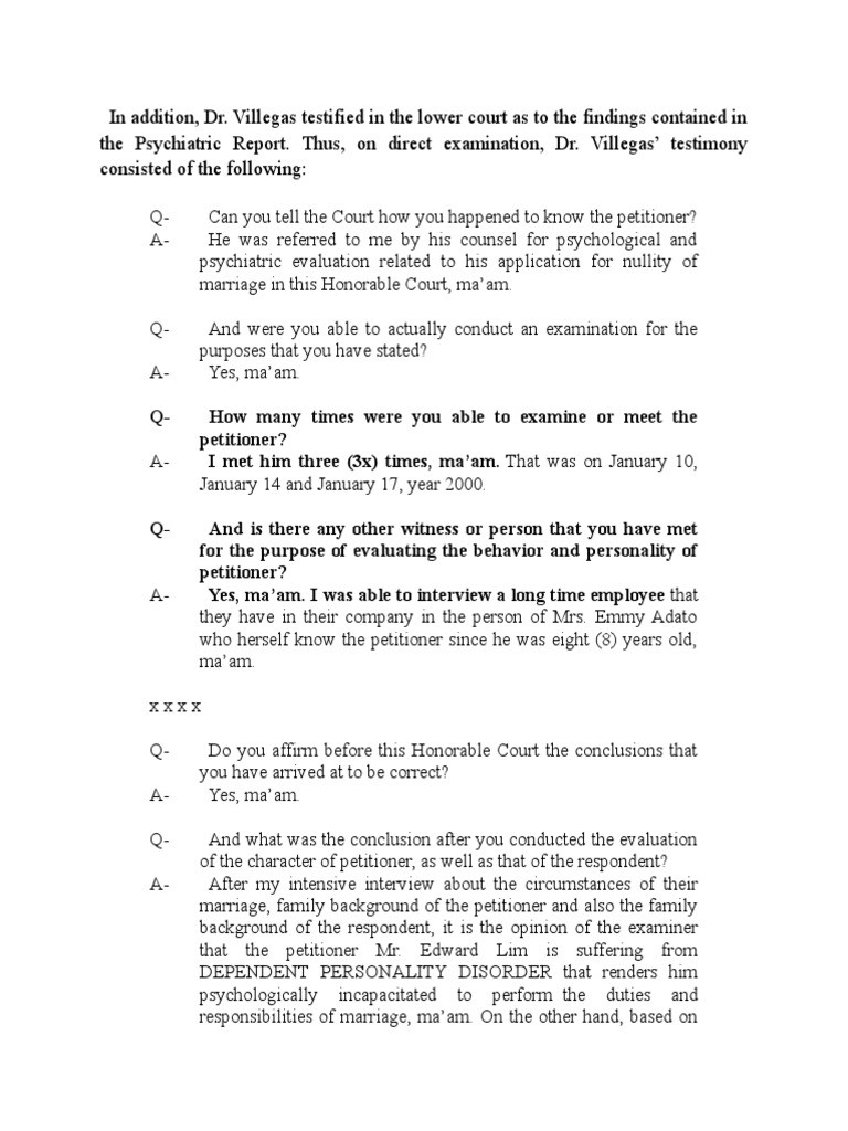 Jurisprudence Direct Exam of Expert Witness | PDF | Personality ...