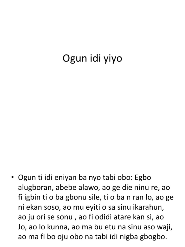 Idi Yiyo | PDF