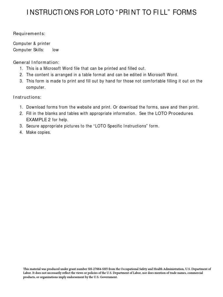 Toolbox LOTO Procedures Example | PDF | Lockout (Industry) | Booting