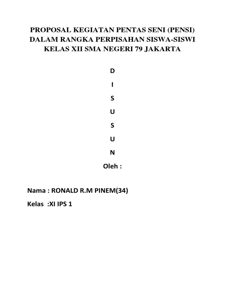 Proposal Kegiatan Pentas Seni | PDF