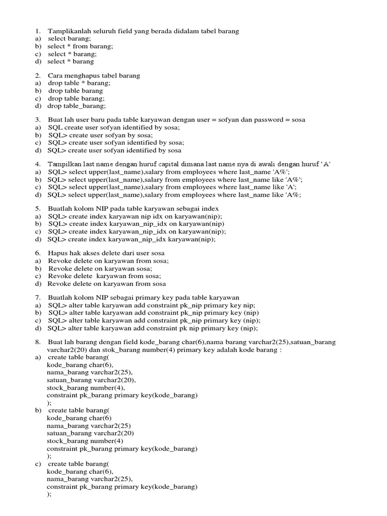 Soal BasisData | PDF