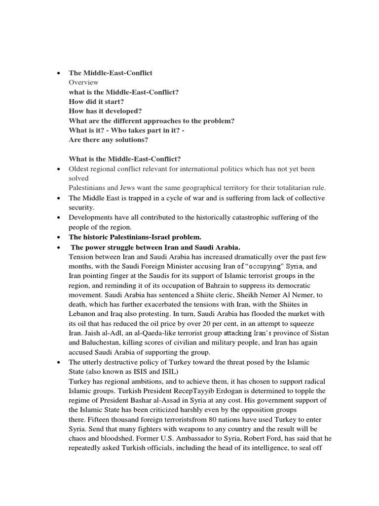 Middle East | PDF | Islamic State Of Iraq And The Levant | World Politics