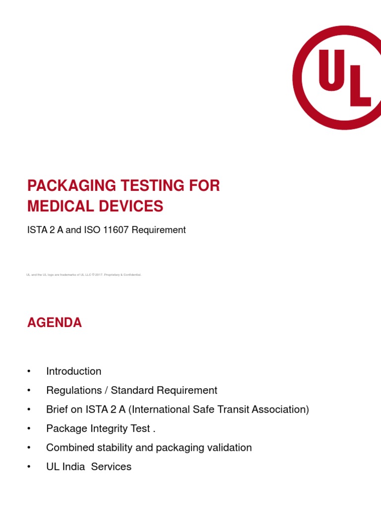 UL Webinar - Packaging Testing For Medical Devices | PDF | Medical ...