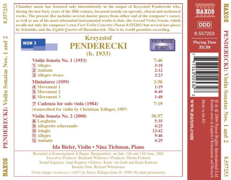 Penderecki: Krzyzstof (B. 1933) | PDF | Tempo | Sonata