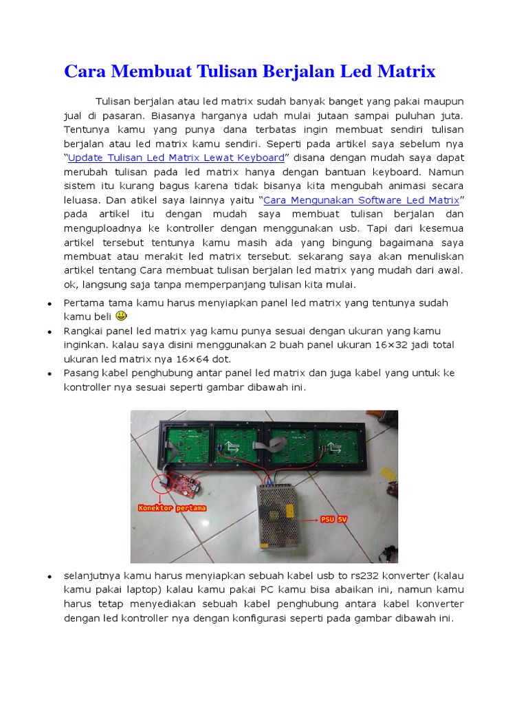 Cara Membuat Tulisan Berjalan Led Matrix | PDF