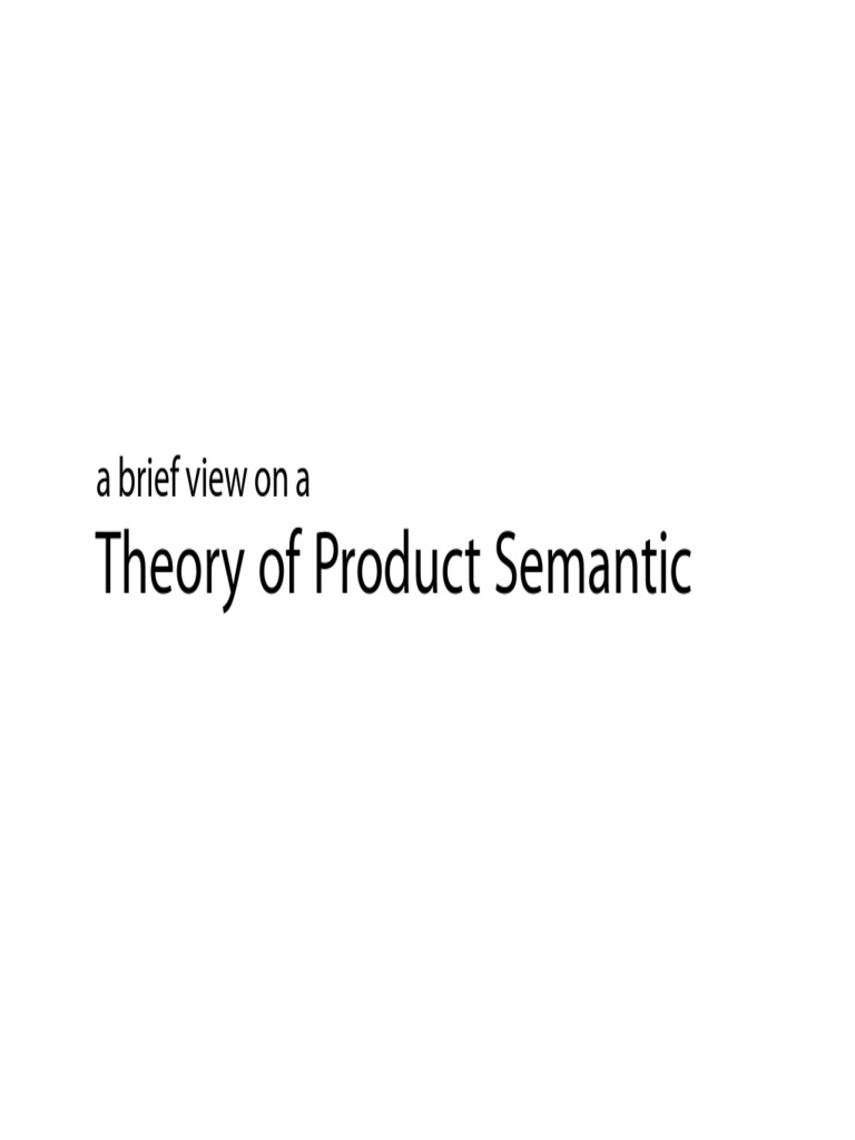 Theory of Product Semantic: A Brief View On A | PDF | Cybernetics ...