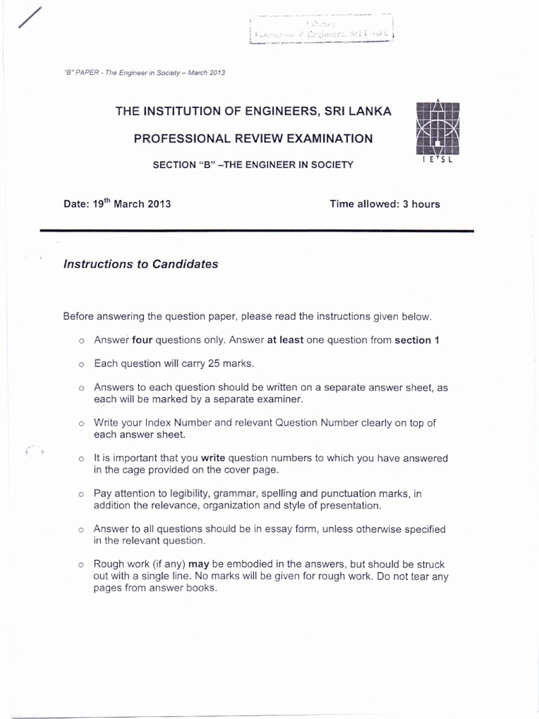 All IESL B Papers From 2013 To 2017 | PDF | Water Resources | Engineer