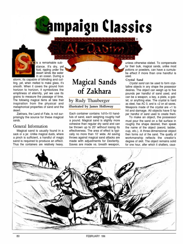 Campaign Classics - Magical Sands of Zakhara From Dragon 226 | PDF | Nature