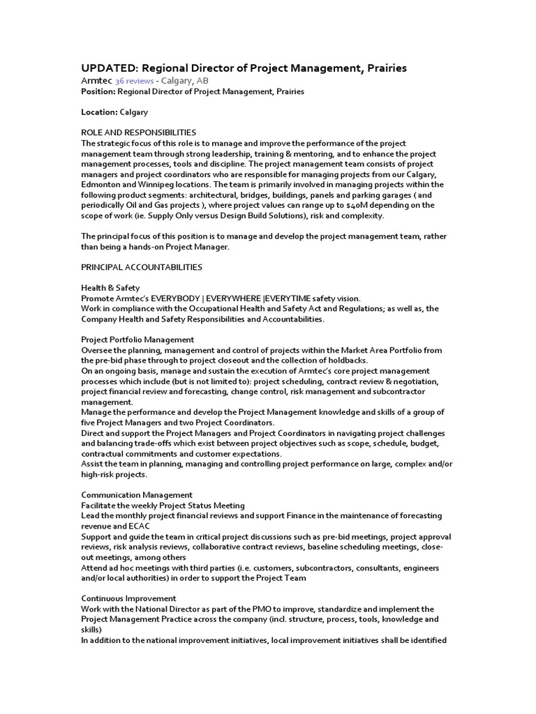 Director of Project Management | PDF | Project Management | Accountability