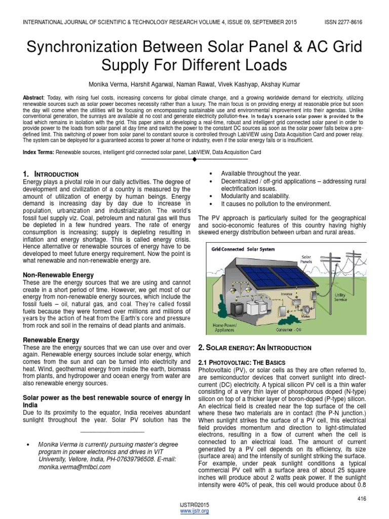 Hybrid Solar Grid System PDF | PDF | Photovoltaics | Energy Development