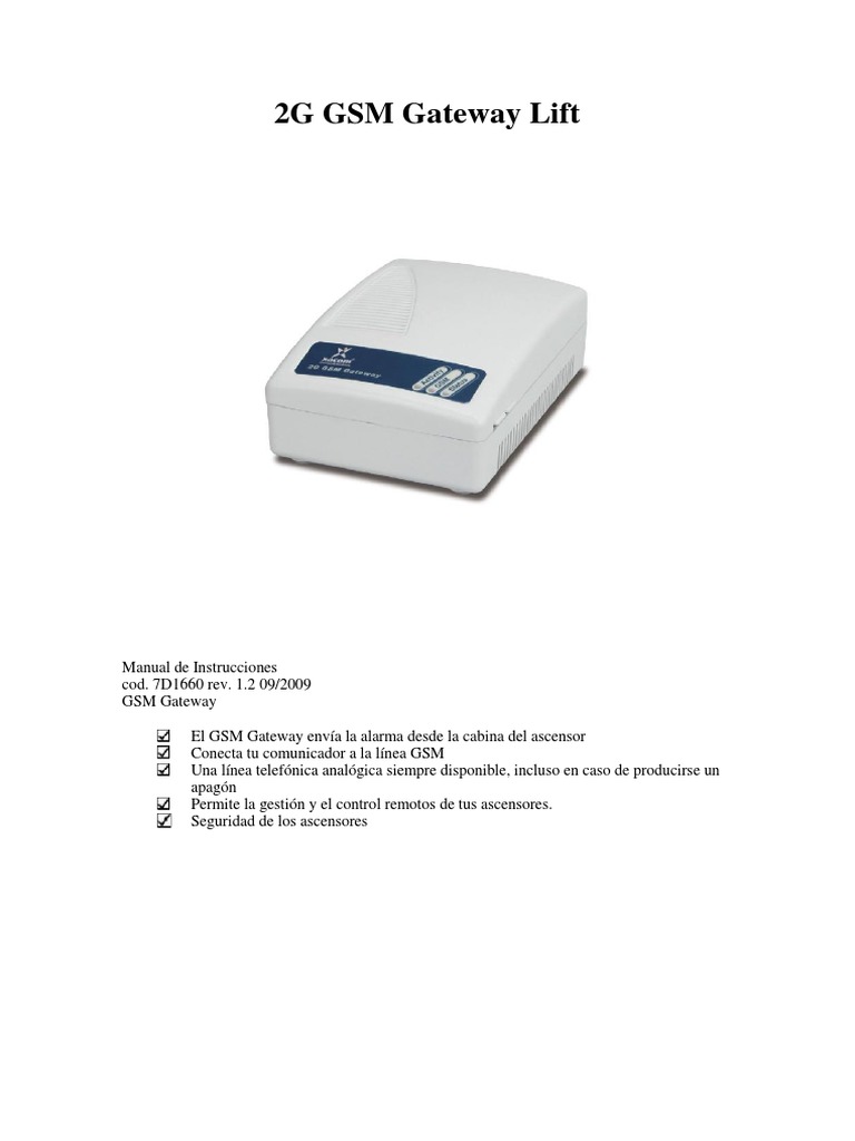 Módulo GSM para Ascensores 2G | PDF | Gsm | Batería (electricidad)