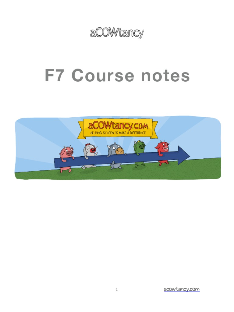 ACCA F7 Course Notes | PDF | Financial Statement | International ...