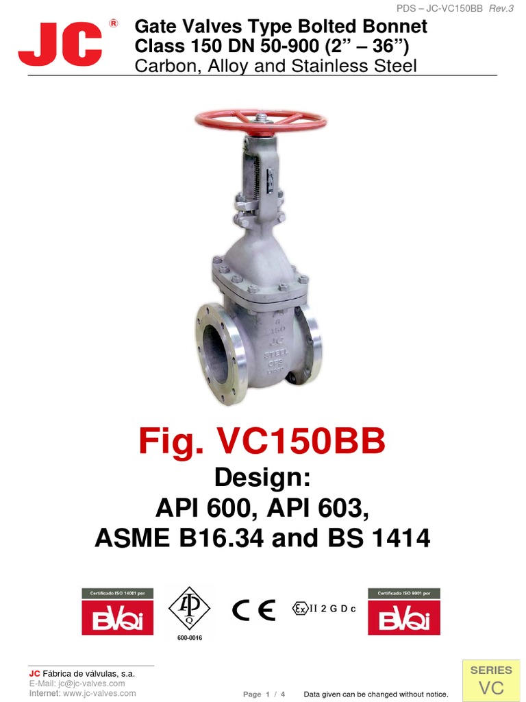 JC Catalogue Gate Valves BB | PDF | Valve | Metals